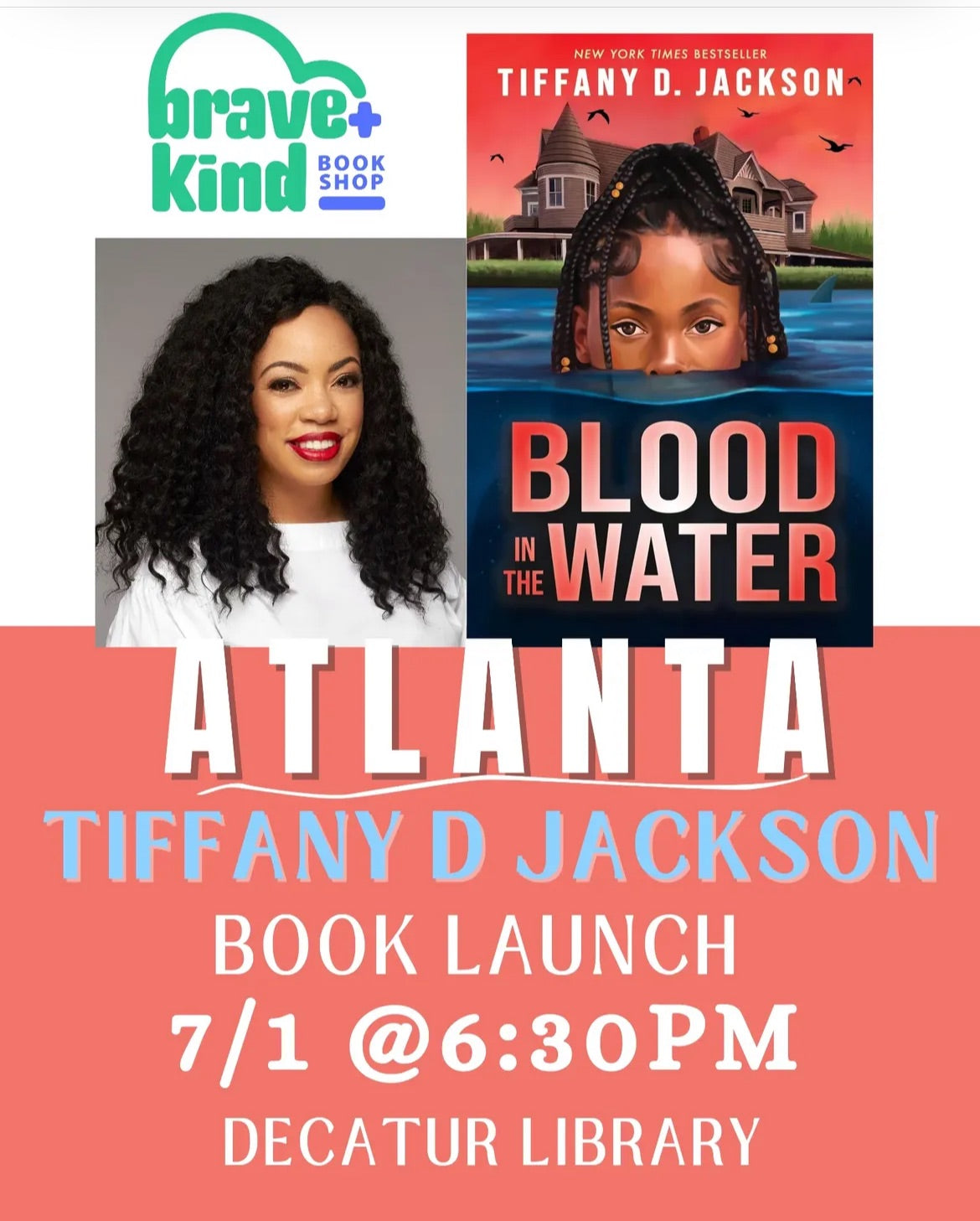 BOOK LAUNCH | Tiffany D . Jackson | Blood in the Water – Brave + Kind ...